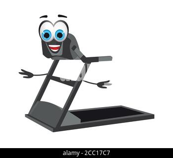 Vector illustration of treadmill running machine cartoon Stock Vector ...