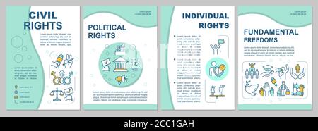 Civil rights brochure template. Political and individual rights. Flyer ...