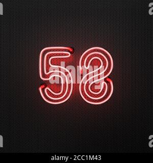 number 58 (number fifty-eight) perforated with small holes on the metal ...