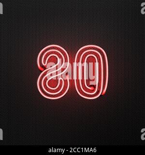 3D Shiny Red Number Eighty Nine Percent 89% Isolated on White ...