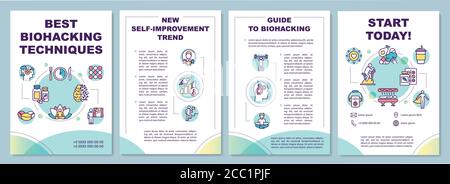 Biohacking brochure template. Body wellness improvement. DIY biology ...