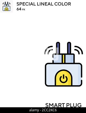 Smart plug Special lineal color icon. Illustration symbol design ...