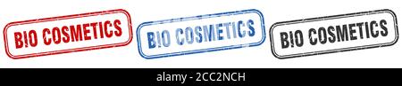 bio cosmetics stamp. bio cosmetics rectangular stamp isolated on white ...