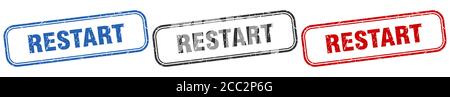 restart stamp. restart rectangular sign isolated on transparent ...