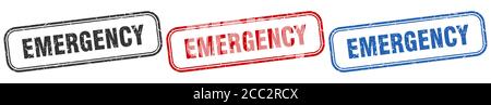 emergency stamp. emergency rectangular sign isolated on transparent ...
