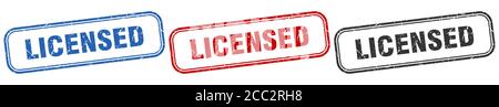 licensed stamp. licensed rectangular sign isolated on transparent ...