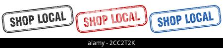 shop local stamp. shop local rectangular stamp isolated on white ...
