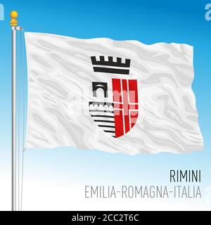Rimini flag of the city with coat of arms of the Municipality, Emilia ...