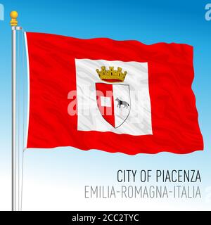 Piacenza, Emilia -Romagna, Italy, flag of the city, vector illustration ...