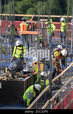 building construction works going on in site Stock Photo - Alamy