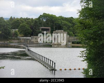 Pitlochry hydroelectric dam power station and salmon ladder Scotland UK ...