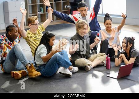 WORK IT, from left: Sabrina Carpenter (back turned), Michelle Buteau ...