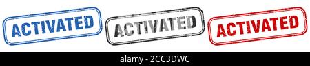 activated stamp. activated sign. activated label set Stock Vector Image ...