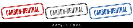 carbon-neutral stamp. carbon-neutral rectangular stamp isolated on ...