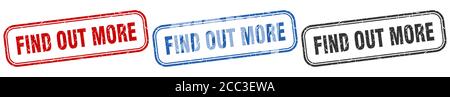find out more stamp. find out more sign. find out more label set Stock ...