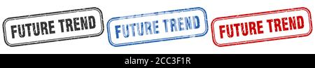future trend grunge stamp set. future trend band sign Stock Vector ...