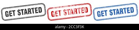 get started stamp. get started rectangular sign isolated on transparent background Stock Vector ...