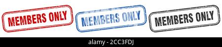 members only stamp. members only rectangular sign isolated on ...