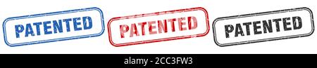 patented stamp. patented rectangular sign isolated on transparent ...