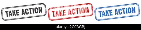 take action stamp. take action rectangular stamp isolated on white ...