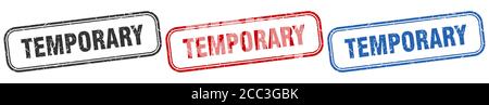 temporary stamp. temporary rectangular sign isolated on transparent ...