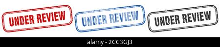 under review stamp. under review rectangular stamp isolated on white ...