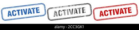 activate stamp. activate sign. activate label set Stock Vector Image ...