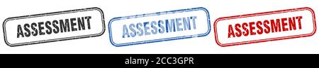 assessment stamp. assessment rectangular sign isolated on transparent ...