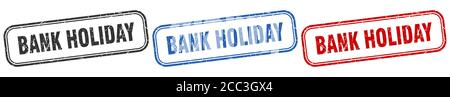 bank holiday stamp. bank holiday rectangular stamp isolated on white ...