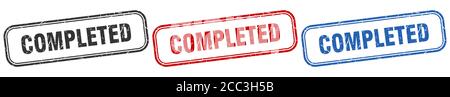 completed stamp. completed rectangular sign isolated on transparent ...