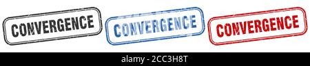 square grunge red convergence stamp Stock Vector Image & Art - Alamy