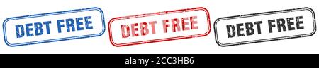 debt free stamp. square grunge sign isolated on white background Stock ...