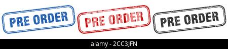 pre order stamp. pre order rectangular stamp isolated on white ...