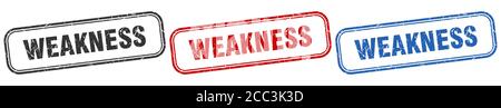 weakness square stamp. weakness grunge sign set Stock Vector Image ...