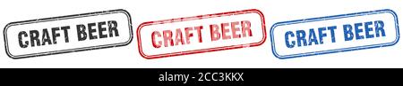 craft beer stamp. craft beer rectangular stamp isolated on white ...