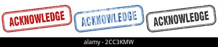 acknowledge stamp. acknowledge rectangular sign isolated on transparent ...