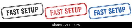 fast setup stamp. square grunge sign isolated on white background Stock ...