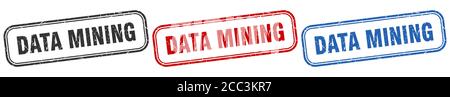 data mining grunge stamp set. data mining band sign Stock Vector Image ...
