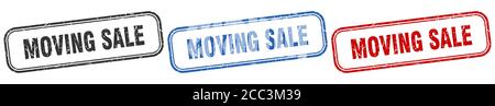 moving sale stamp. moving sale rectangular stamp isolated on white ...