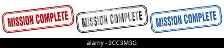 mission complete stamp. mission complete rectangular stamp isolated on ...
