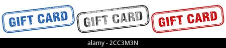 gift card stamp. gift card rectangular stamp isolated on white ...