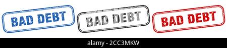 bad debt stamp. bad debt rectangular stamp isolated on white background ...