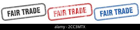 fair trade stamp. fair trade rectangular stamp isolated on white ...