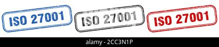 iso 27001 stamp. iso 27001 rectangular sign isolated on transparent ...