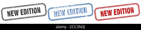 new edition stamp. new edition rectangular stamp isolated on white ...