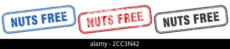 nuts free grunge stamp set. nuts free band sign Stock Vector Image ...