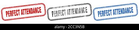 perfect attendance stamp. perfect attendance rectangular stamp isolated ...