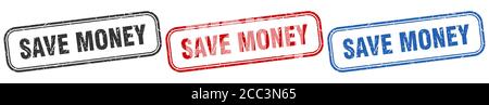 save money stamp. save money rectangular stamp isolated on white ...
