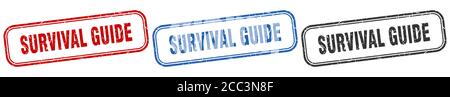 survival guide stamp. survival guide rectangular stamp isolated on ...