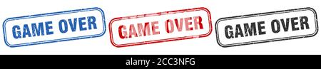 game over stamp. game over rectangular sign isolated on transparent ...